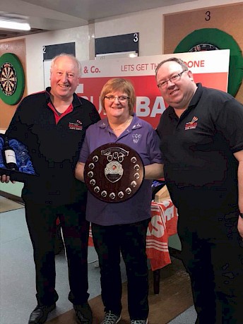 Barry Couper lifts Buildbase shield | Shetland Darts Association